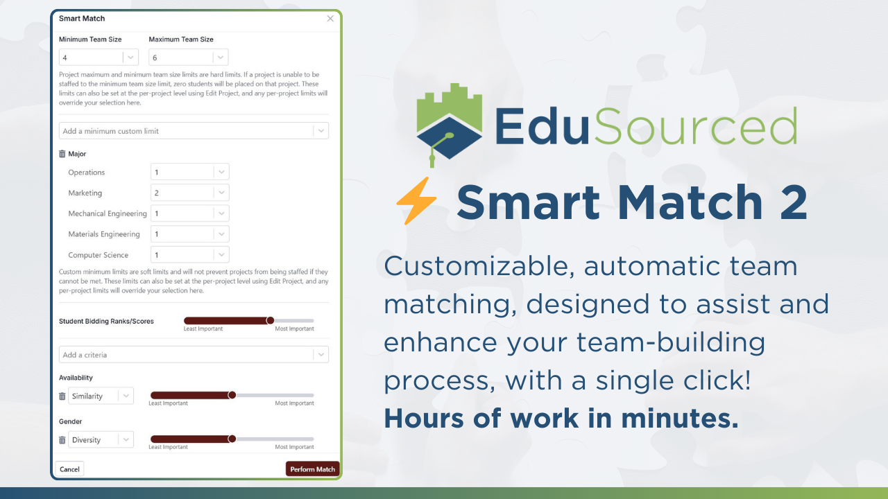 EduSourced Smart Match 2: Auto Team Matching